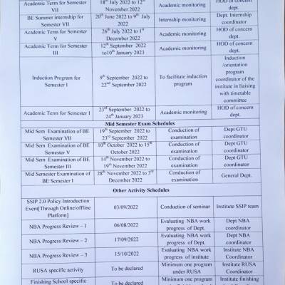 Academics Calendar - Government Engineering College, Rajkot